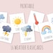 16 Weather Cards, Weather Flashcards, INSTANT DOWNLOAD, Printable Kids ...