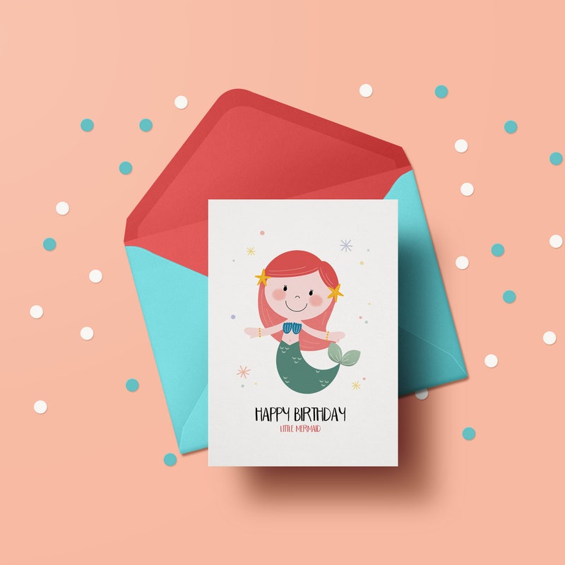 Mermaid Birthday Card - Etsy