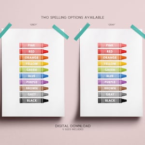 Colors Educational Poster-crayon Poster Printable, Homeschool Print ...