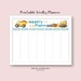 Rainbow Sunshine Printable Kids Weekly Planner and to Do List ...