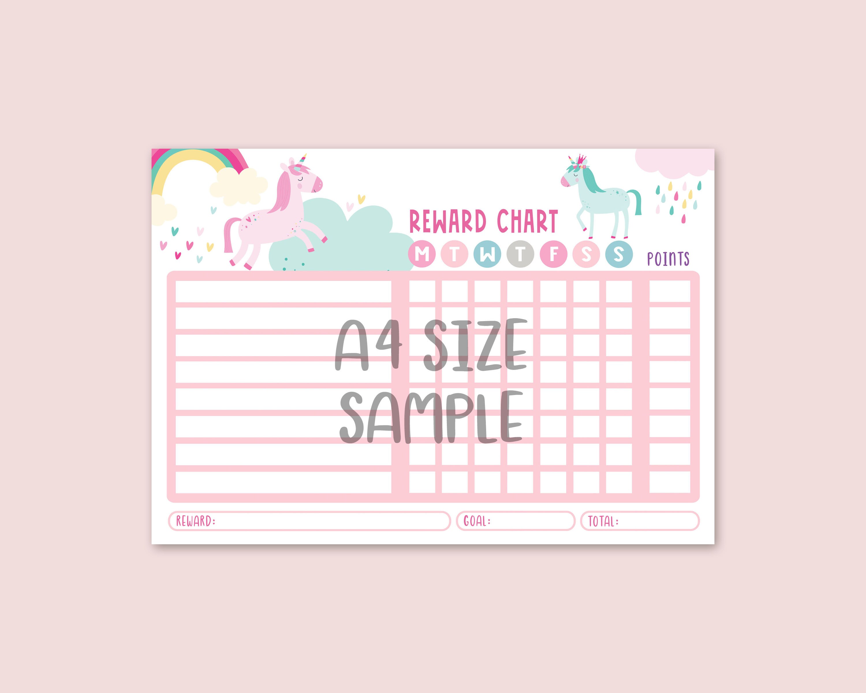 Unicorn Printable Reward Chart for Kids Chore Chart for Girls | Etsy Canada