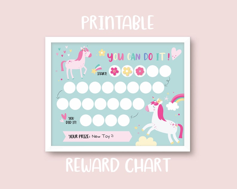Printable Unicorn Reward Chart Sticker Chart Instant | Etsy