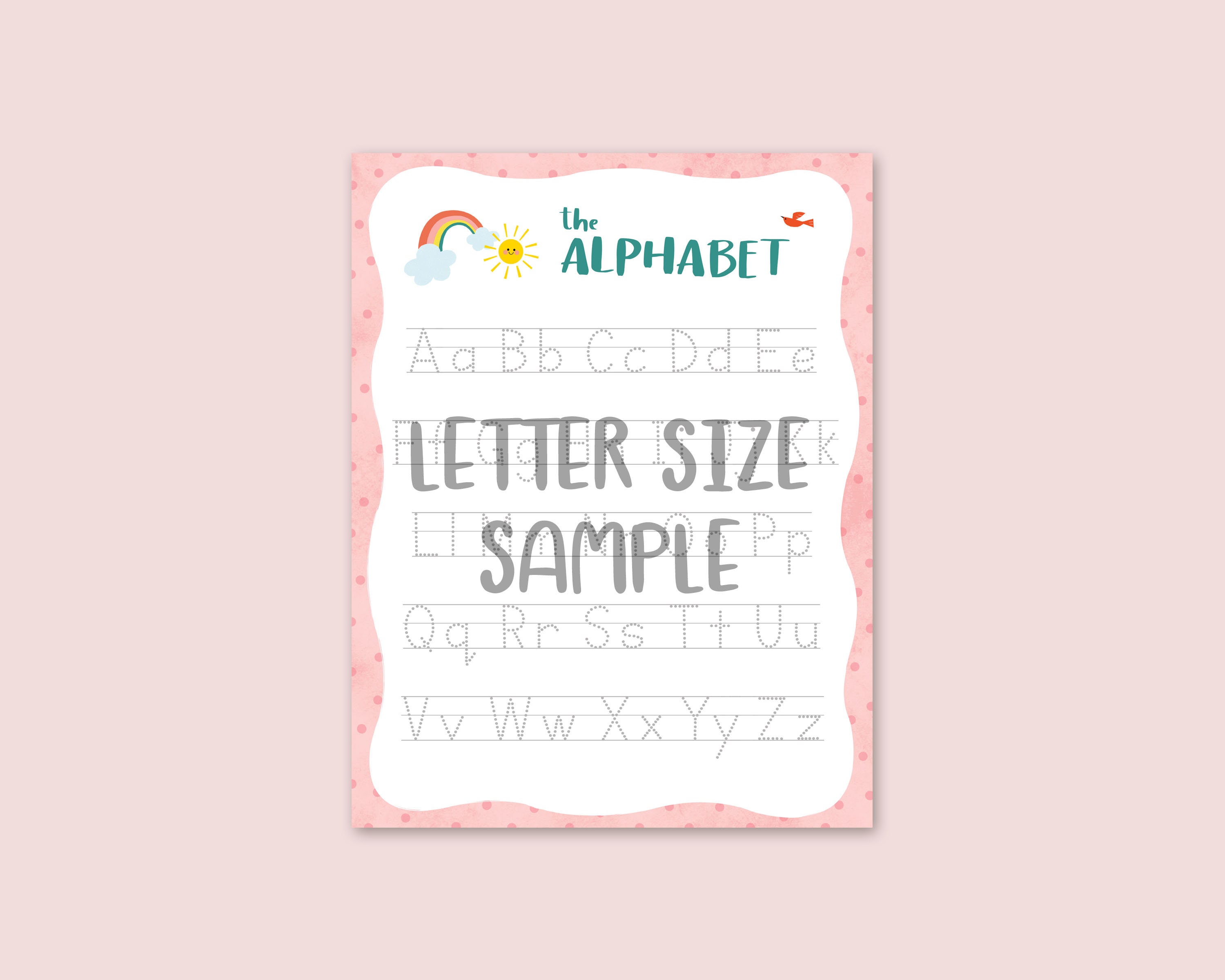 Rainbow Home School Tracing Sheets Alphabet Tracing Sheets - Etsy