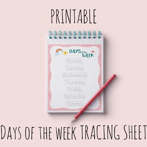 Rainbow Days of the Week, Writing Worksheet Printable , Practice ...