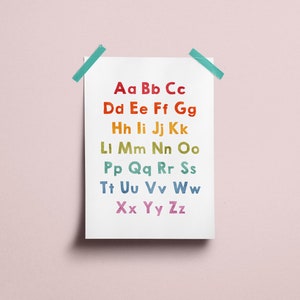 Rainbow Alphabet ABC Printable Home School, Educational Print ...