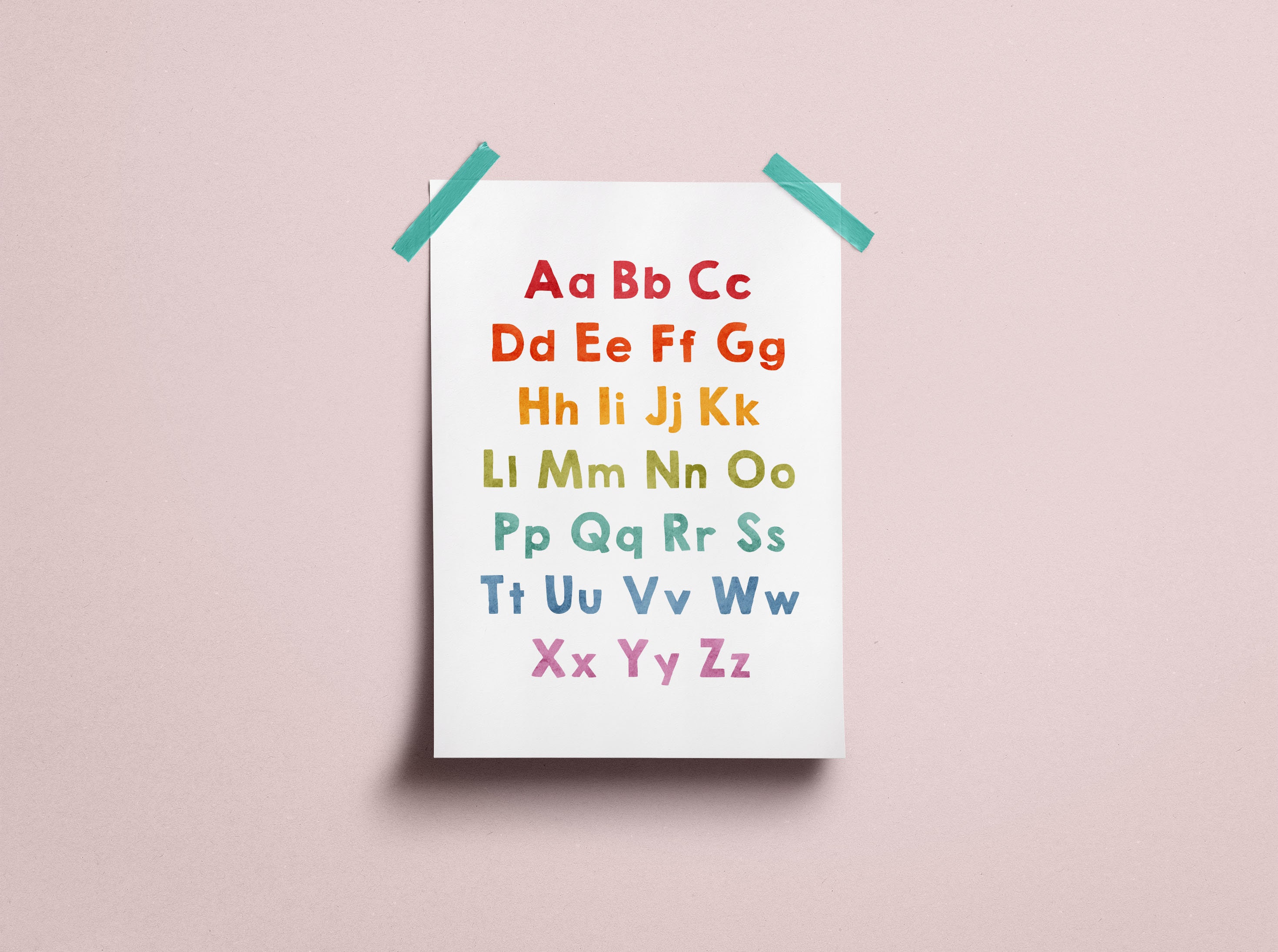 Rainbow Alphabet ABC Printable Home School Educational Print - Etsy