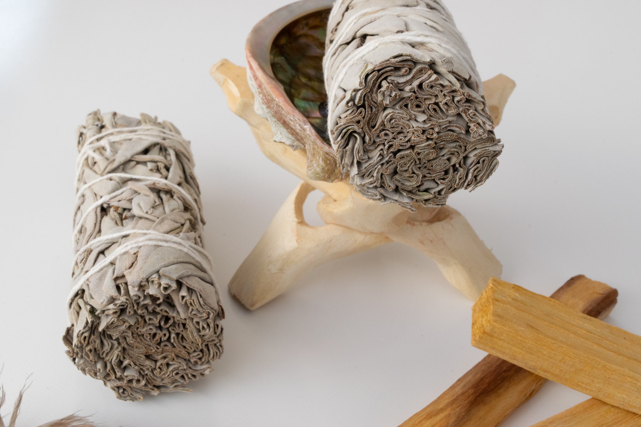 White Sage Smudge Kit Mini With Detailed Instructions Abalone - Etsy