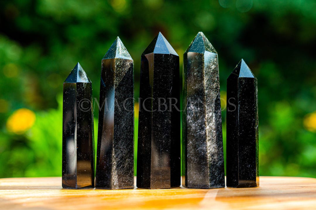 Black Obsidian Tower, Obsidian Crystal Point, Healing Crystal Home ...