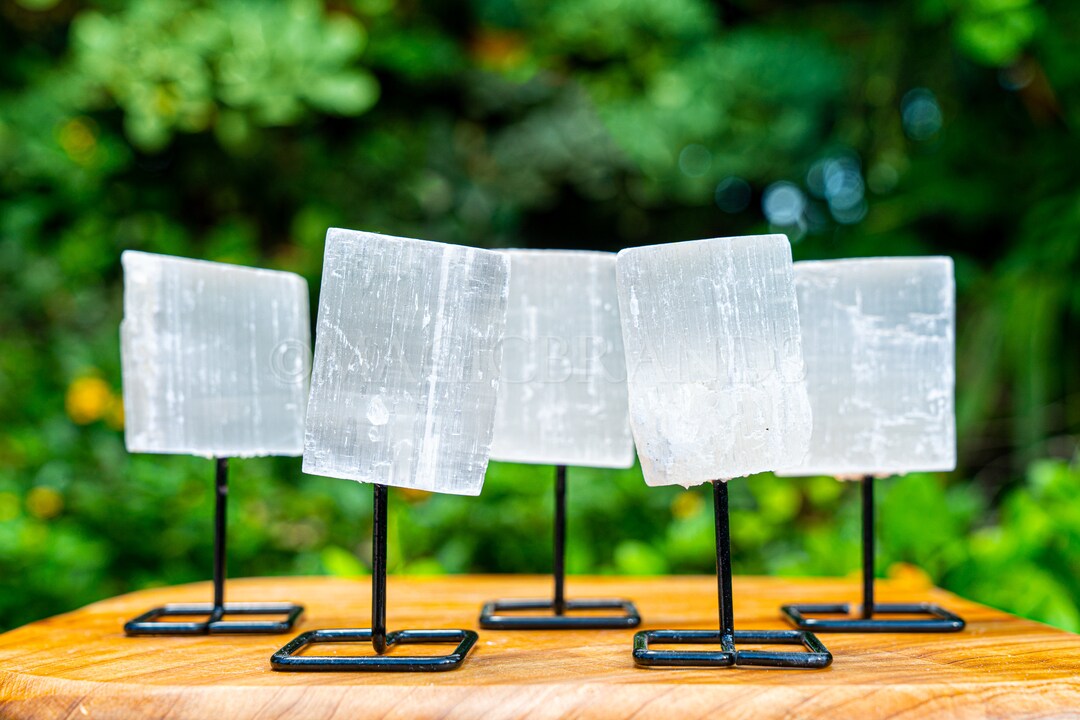Selenite Stick on Stand, Selenite Crystal Mini Pin (free Standing ...
