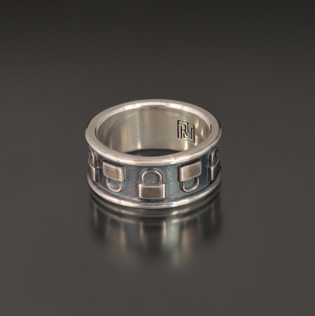 Locksport Ring Padlock Band V2 in Sterling Silver - Etsy