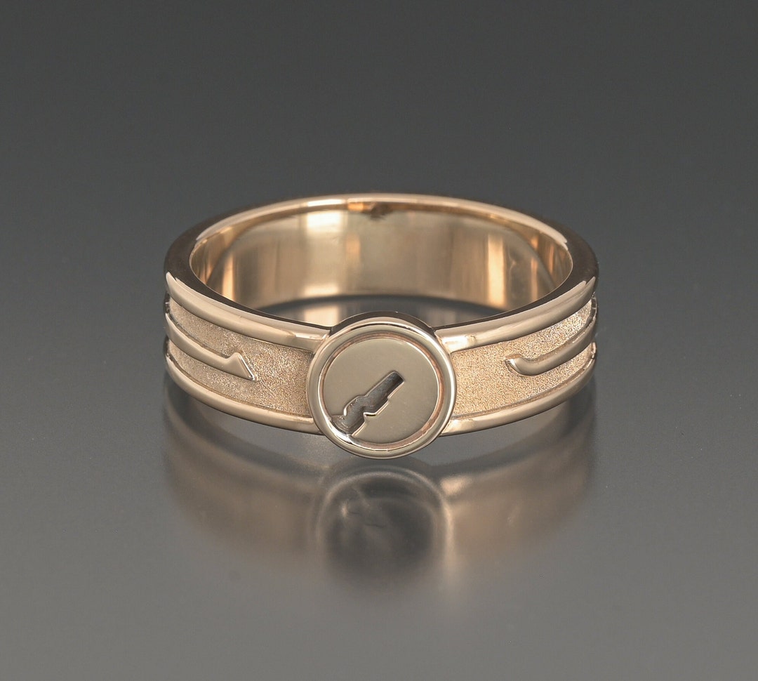 Locksport Ring With Keyway and Picks in 14k Gold - Etsy