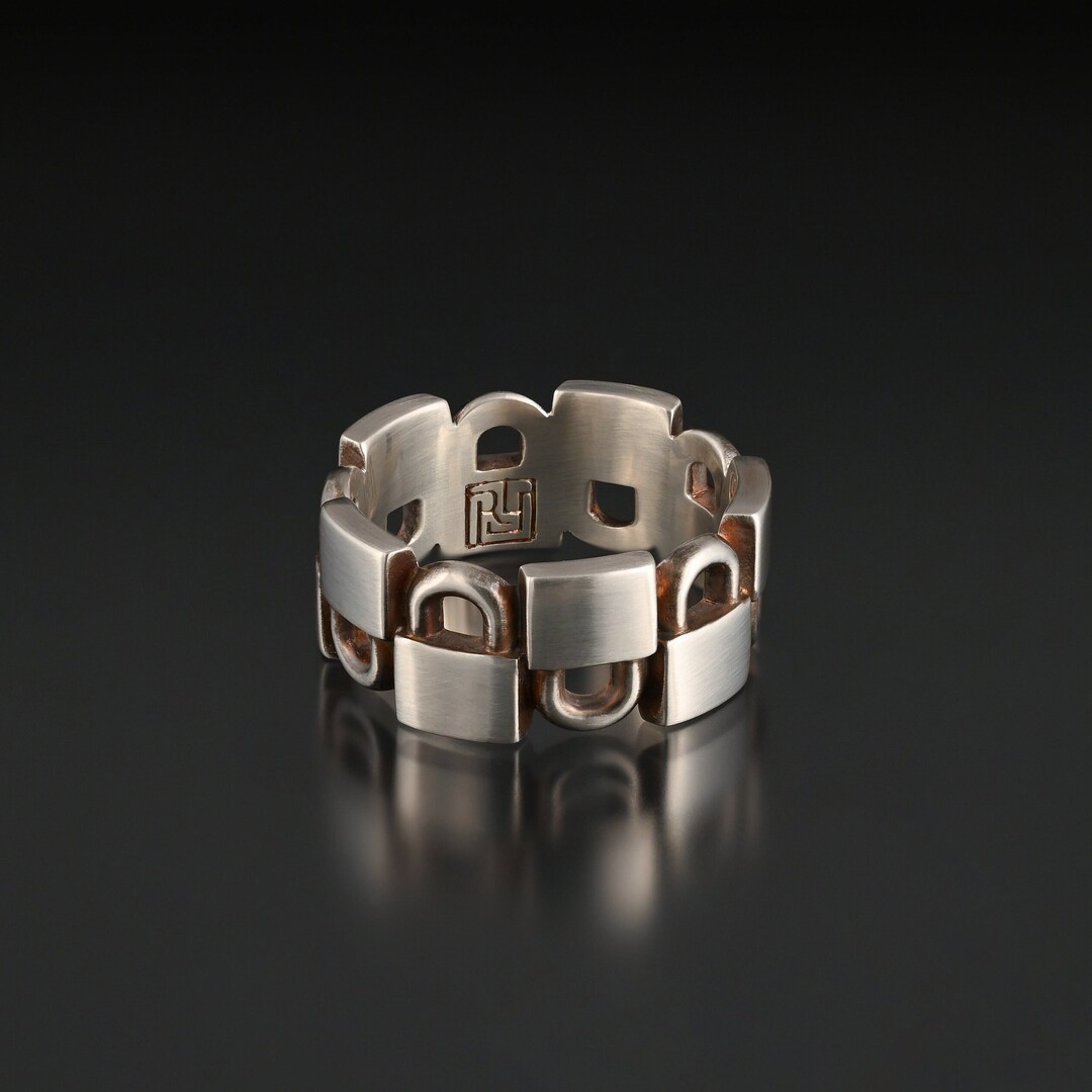 Locksport Ring- Padlock Band V1 in Sterling Silver - Etsy