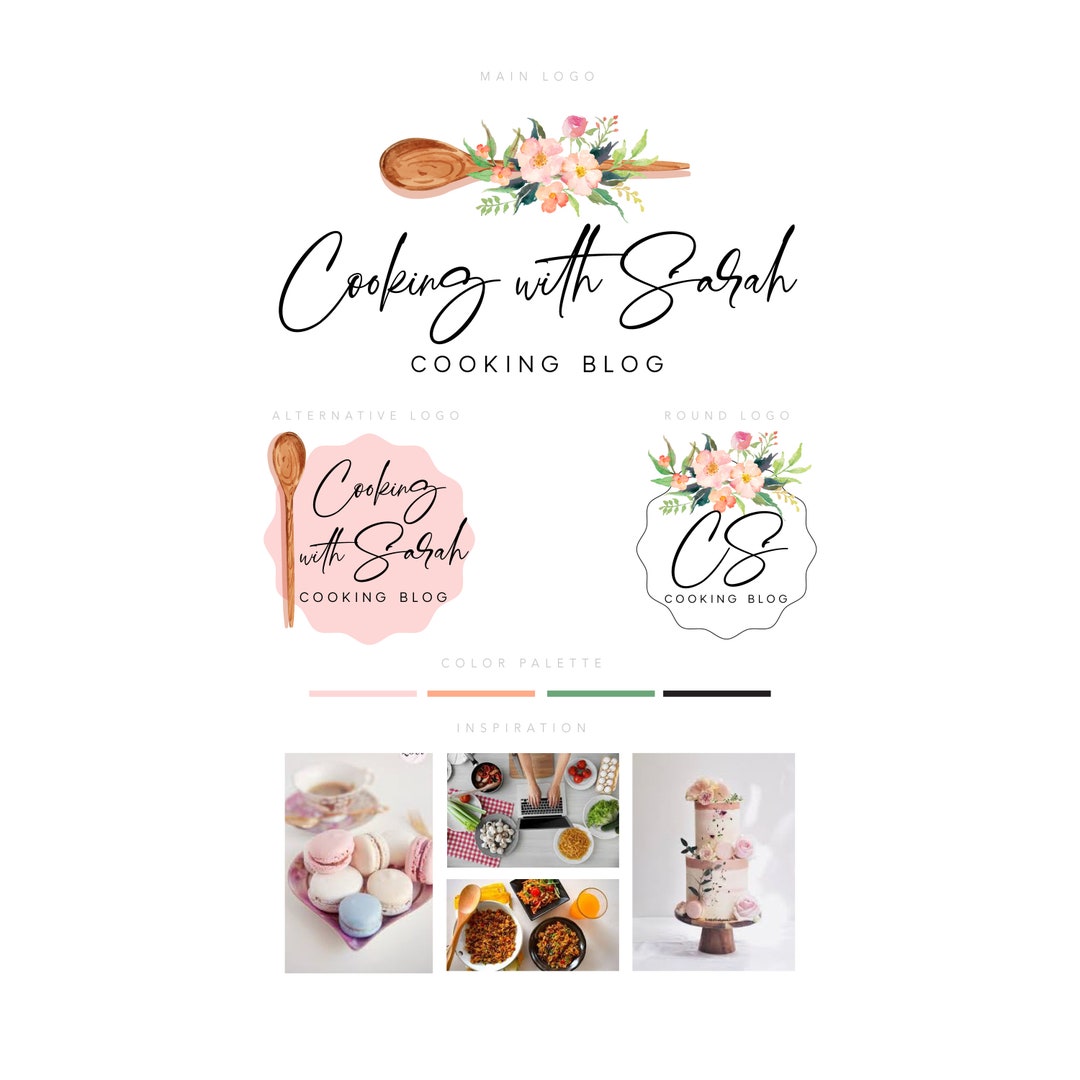Culinary Blog Logo, Bakery Logo, Cooking Blog Logo, Handmade Bakery ...