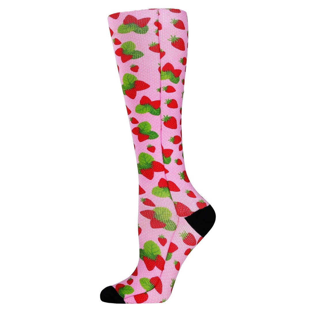 Women's Compression Socks Strawberry Knit 8-15mmhg Regular and Queen ...