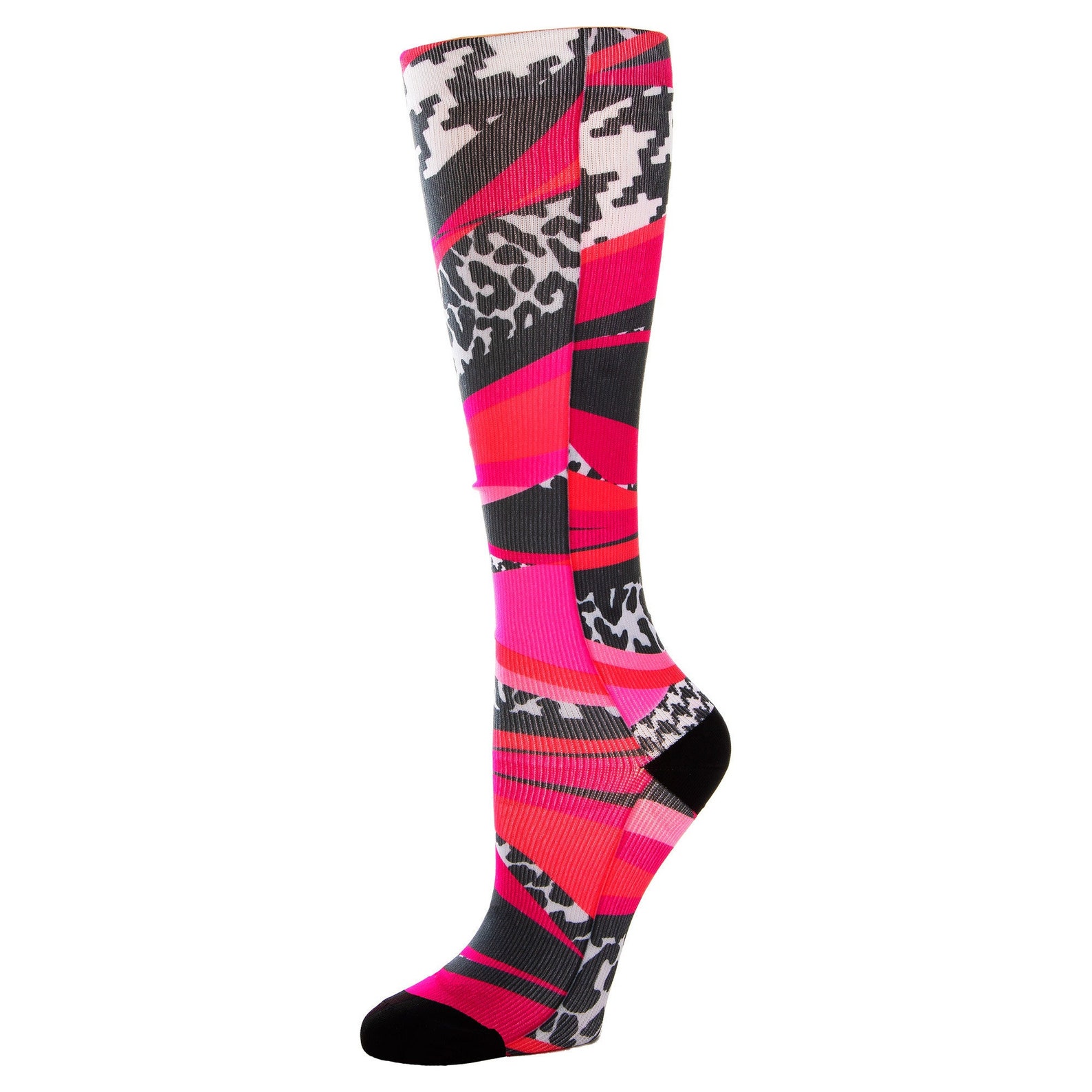 Women's Compression Socks Hot Pink Animal Print Knit - Etsy