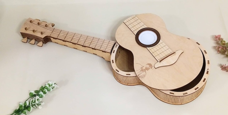 Laser Cut Guitar, Guitar Box for Gift, Guitar Laser Cut File, Vector ...