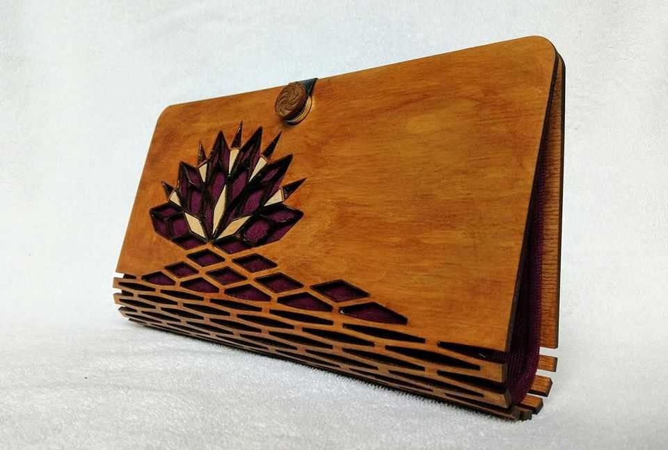 Clutch Bag, Wooden Clutch Laser Cut Bag, Handmade Bag, Elegant Bag for ...