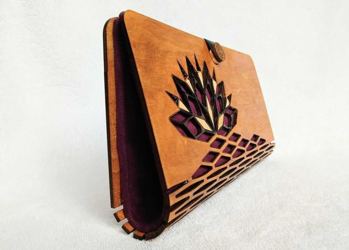 Clutch Bag Wooden Clutch Laser Cut Bag Handmade Bag Elegant - Etsy