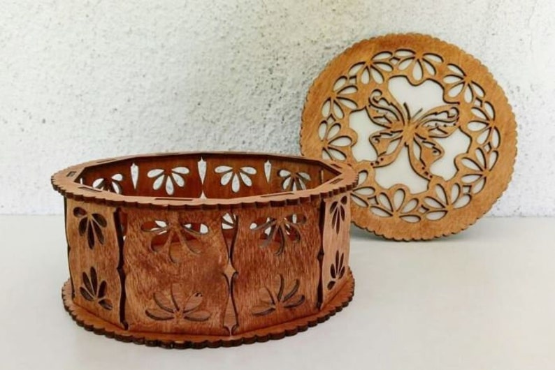 Circular Wooden Chest Laser Cut File - Etsy