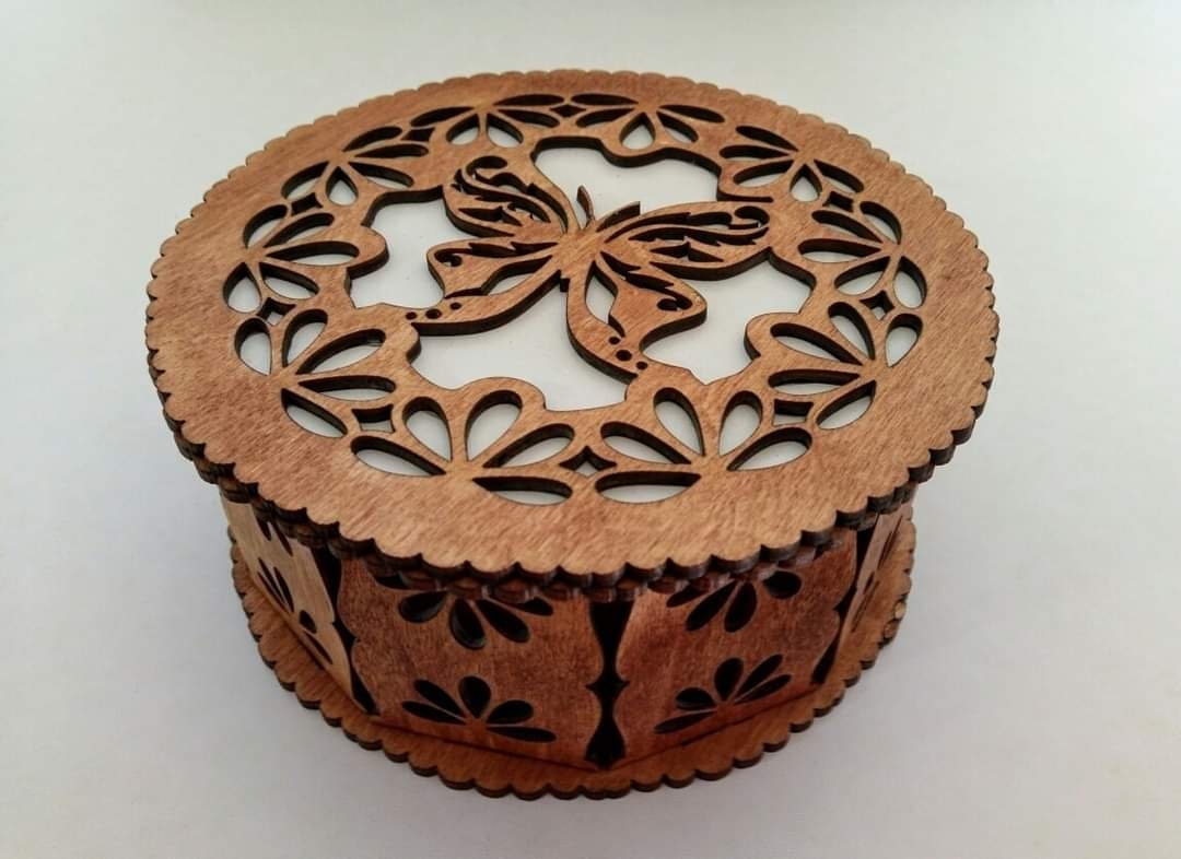 Circular Wooden Chest Laser Cut File - Etsy