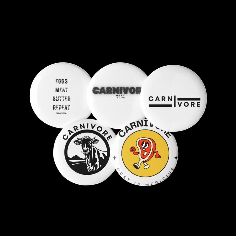 Set of Carnivore Pin Buttons - Etsy