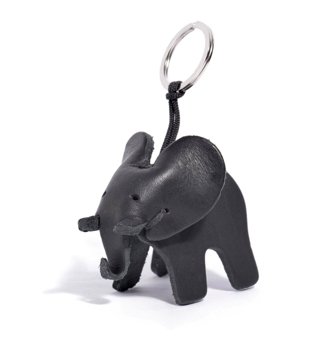 Leather Elephant Keychain-black - Etsy