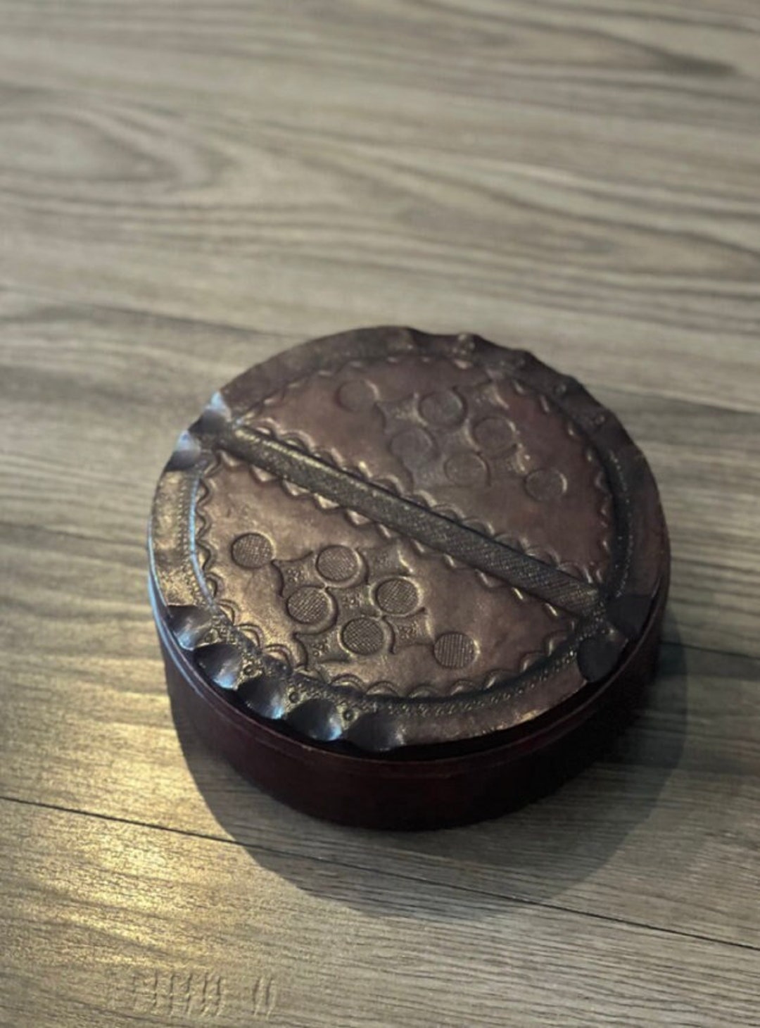 Fancy Round Leather Boxes - Etsy