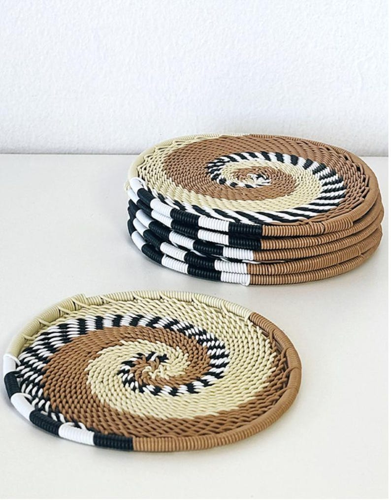 Telephone Wire Coaster- Neutral Swirl - Etsy