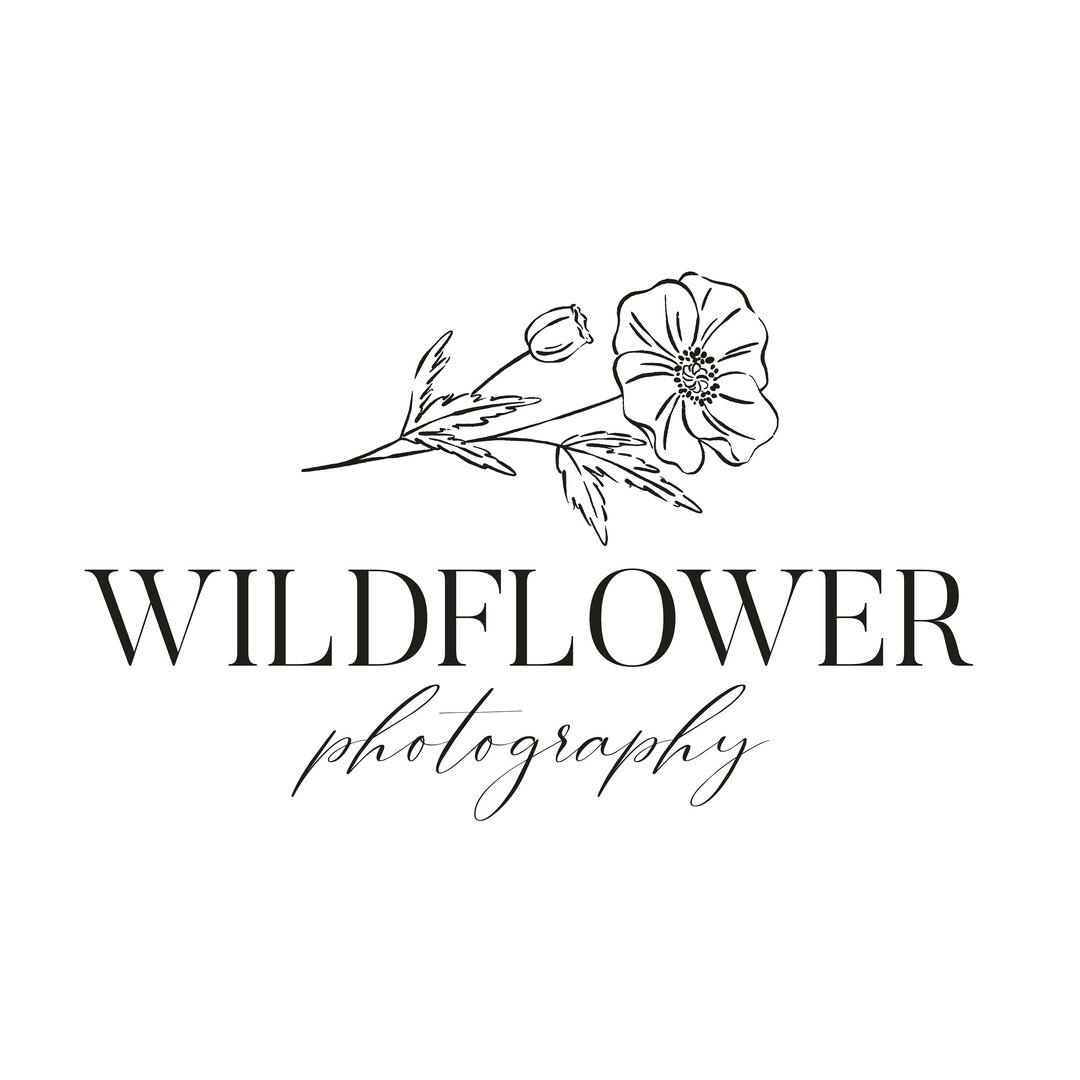 Wildflower Floral Watermark Logo Package, Photography Watermark Logo ...
