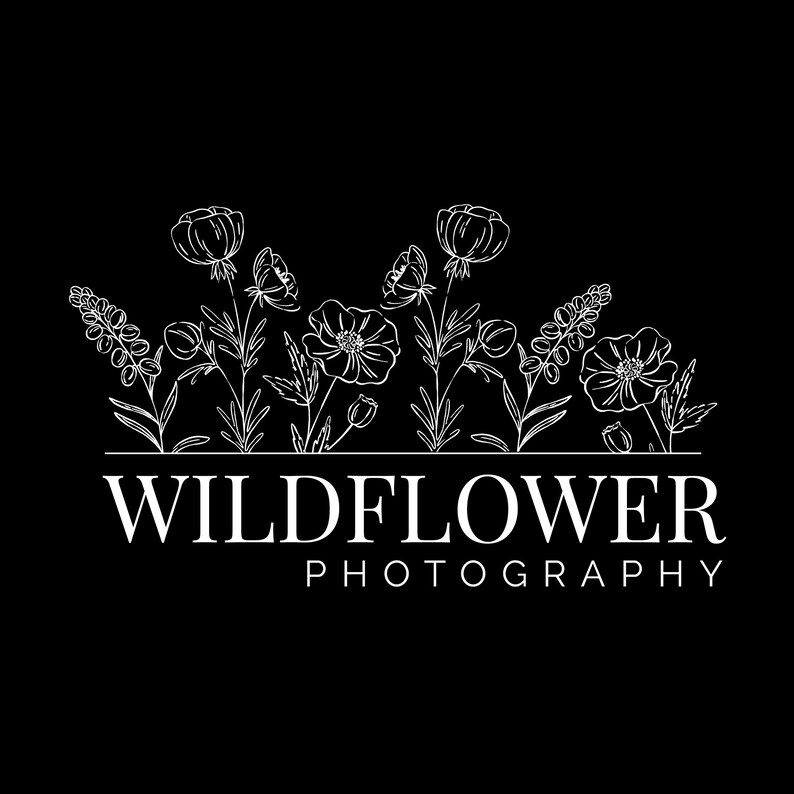 Wildflower Floral Watermark Logo Package, Photography Watermark Logo ...