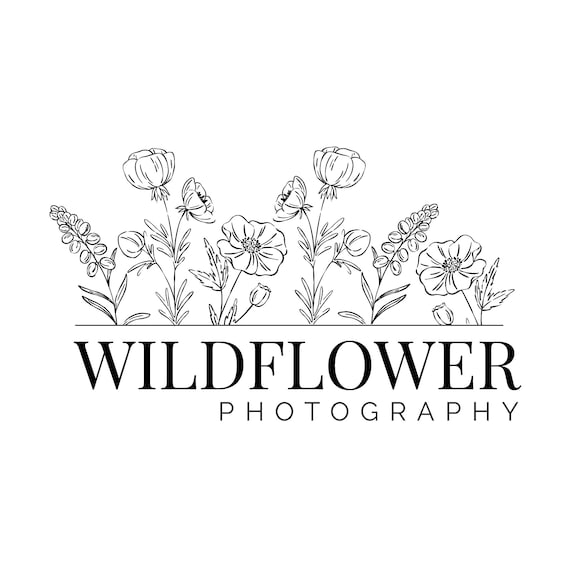 Wildflower Floral Watermark Logo Package Photography - Etsy