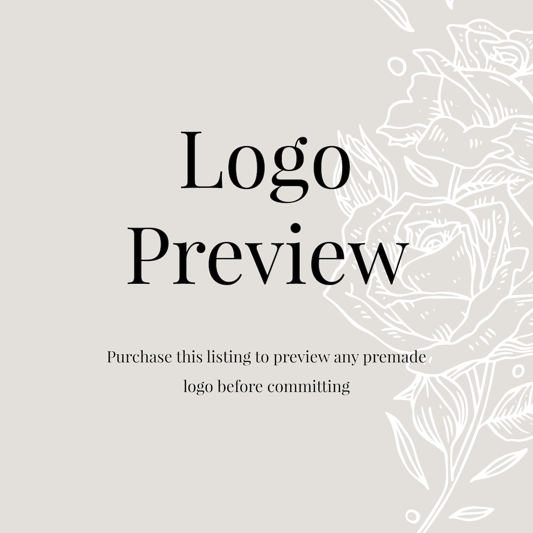 Logo Preview, Pre Made Logo Design, Branding Package, Premade Design ...