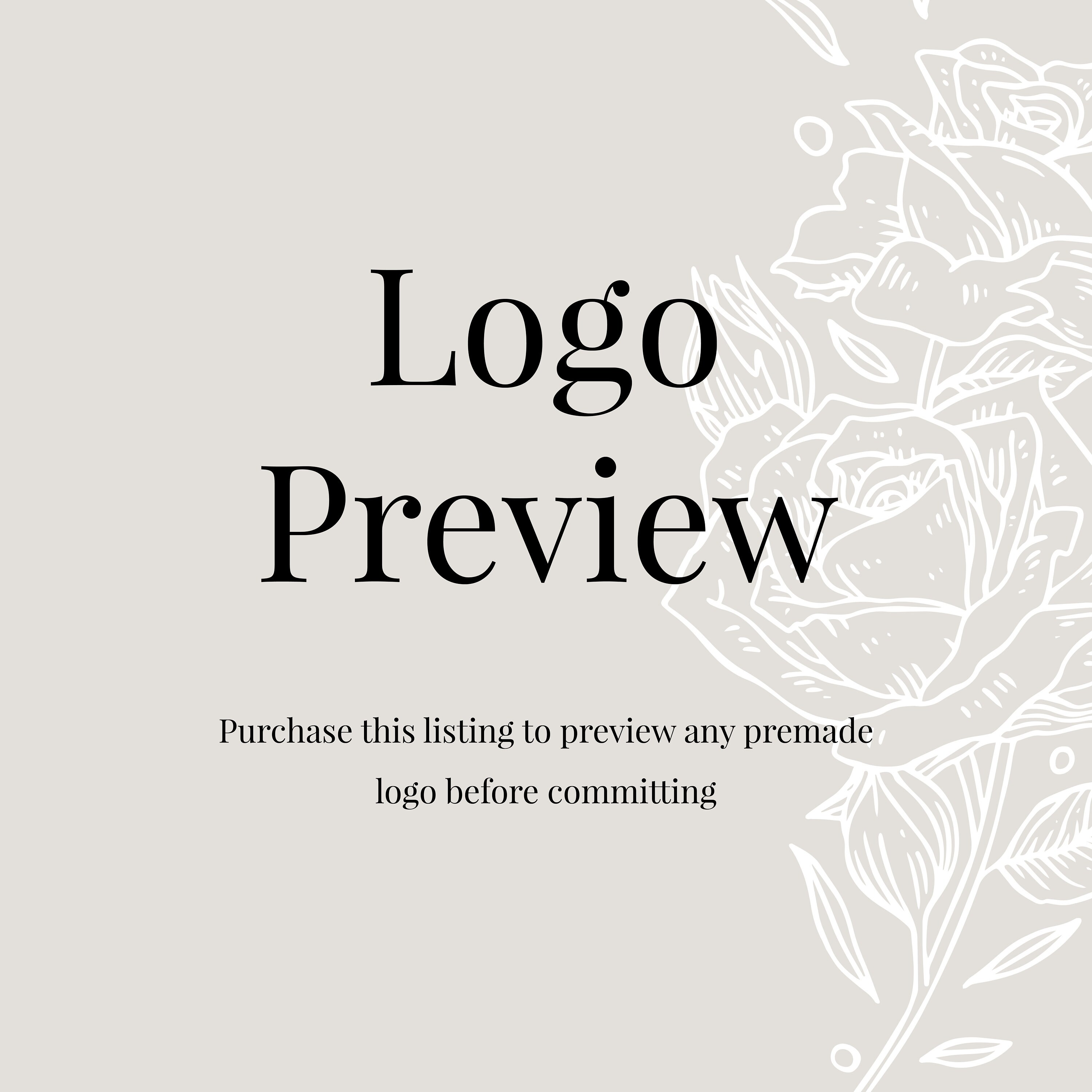 Logo Preview, Pre Made Logo Design, Branding Package, Premade Design ...