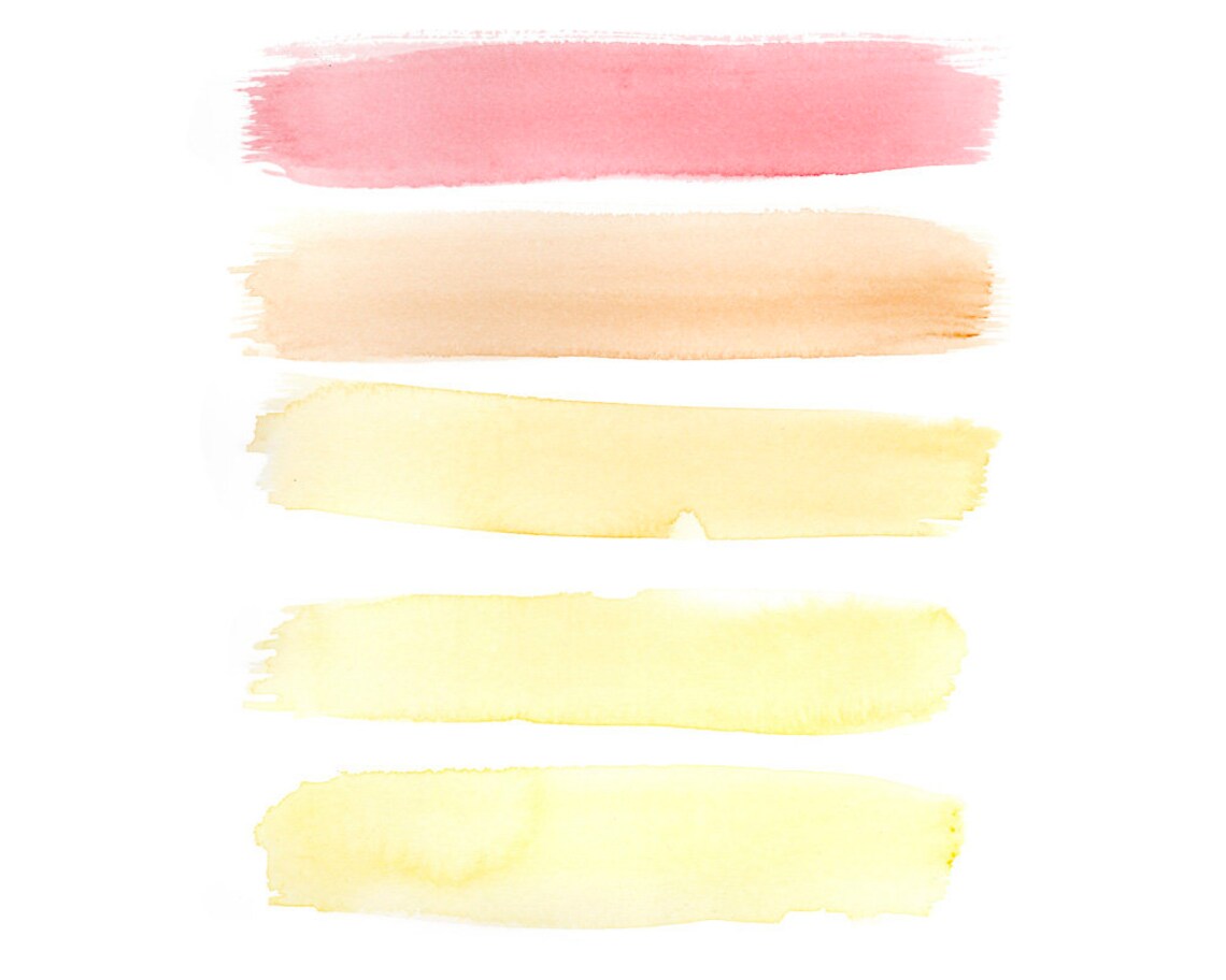 Watercolor Brush Strokes Clipart Brush Strokes Set of 14 Png - Etsy