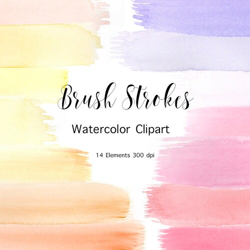 Green Watercolor Brush Strokes Clipart. Set of 25 PNG Clip Art - Etsy