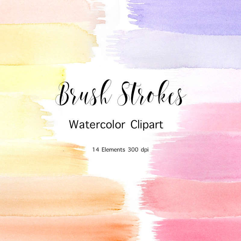 Watercolour Strokes - Etsy
