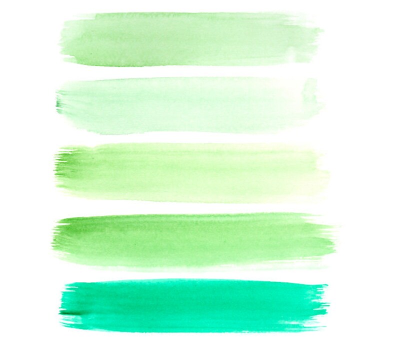 Watercolor Brush Strokes Clipart, Brush Strokes, Set of 15 Png Clipart ...