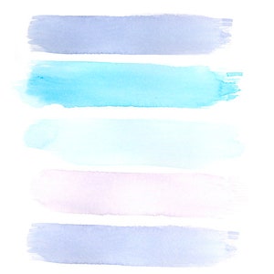 Watercolor Brush Strokes Clipart, Brush Strokes, Set of 15 Png Clipart ...