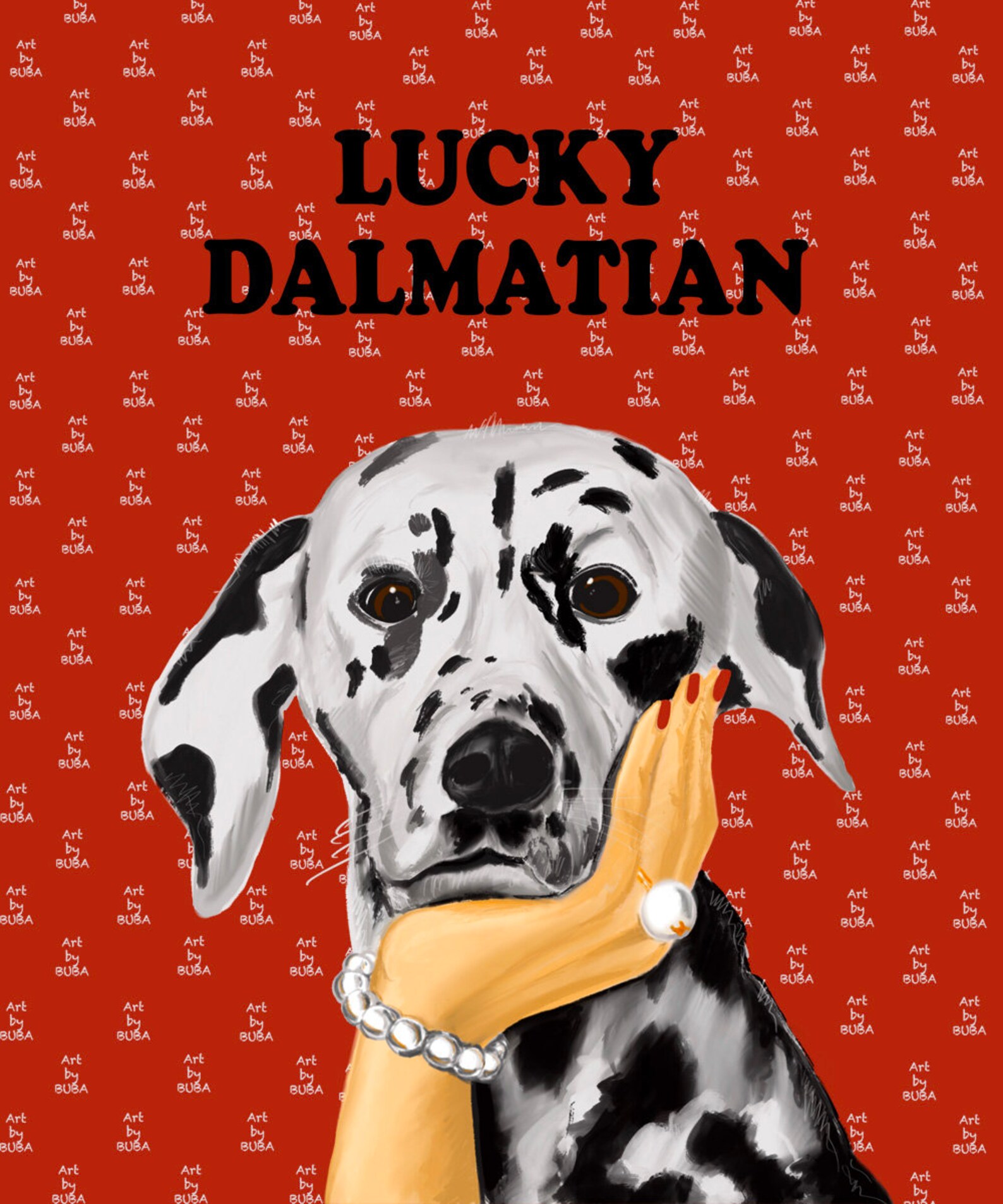 Lucky Dalmatian, Dalmatian Dog, Dalmatian Illustration, Sublimation ...