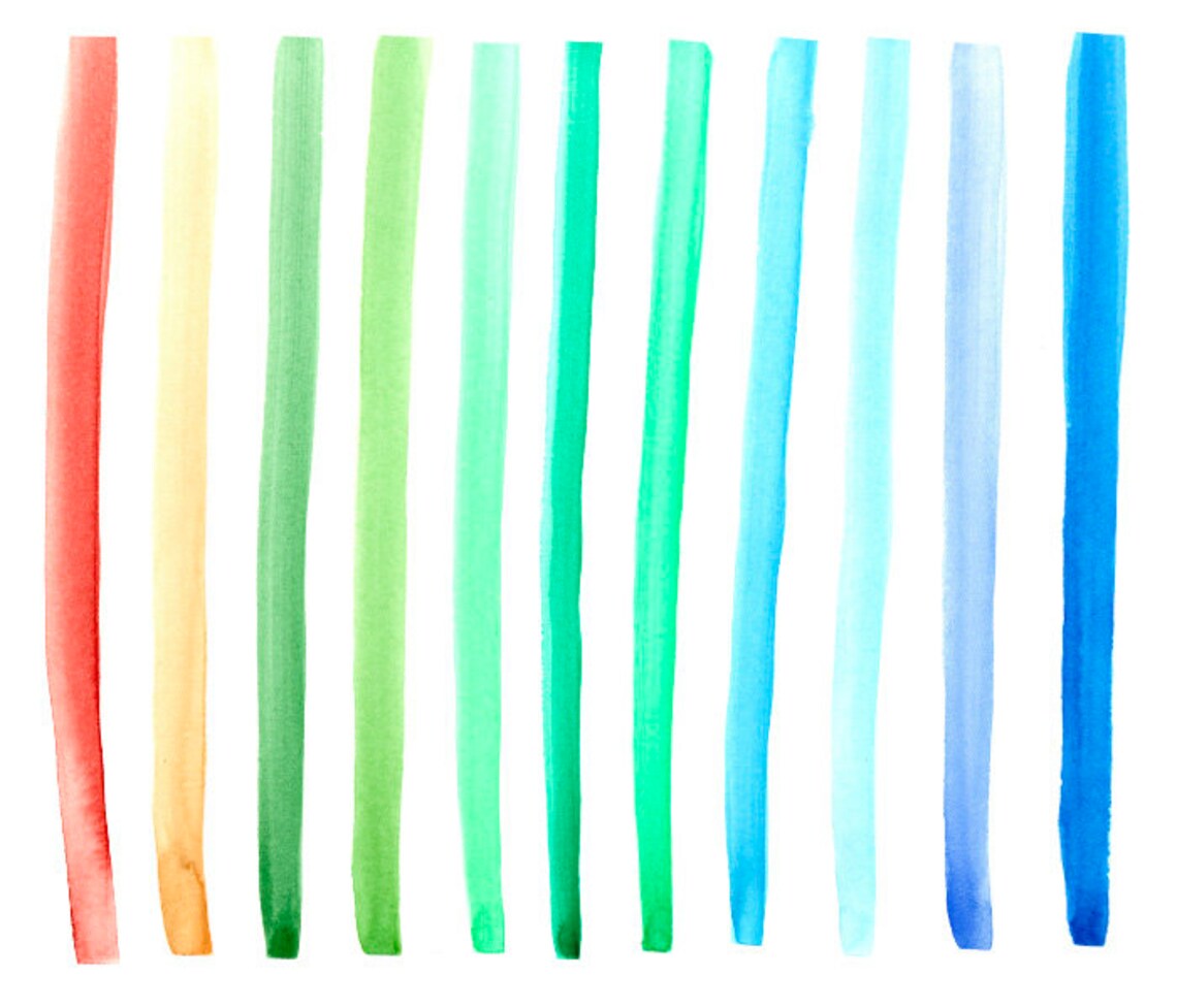Watercolor Lines Clipart, Brush Stroke Clipart, 22 Lines, Hand Painted ...