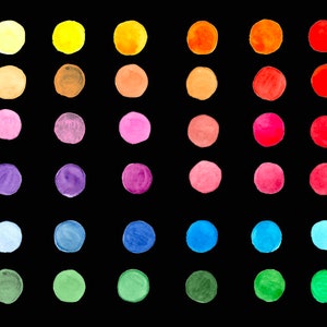 Watercolor Dots Clipart, 36 Dots, Hand Painted, Circles Clipart, Dots ...