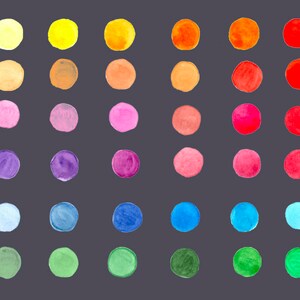 Watercolor Dots Clipart, 36 Dots, Hand Painted, Circles Clipart, Dots ...