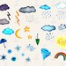Weather Clipart, Watercolor Weather Clipart, Clouds, Rainbow, Tornado ...