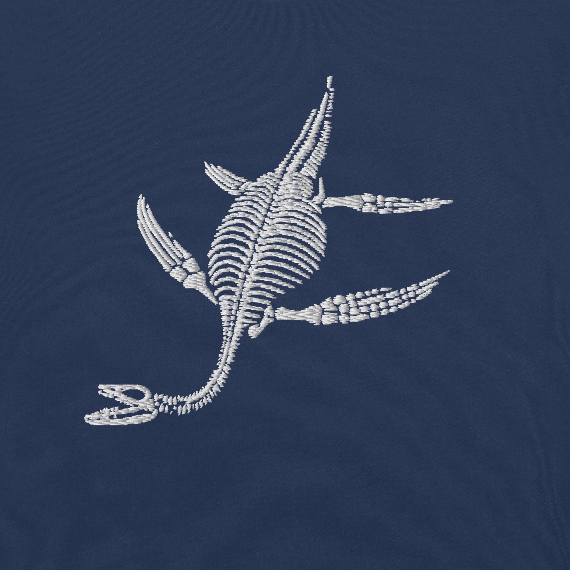 Nessie Plesiosaur Fossil Embroidered T-shirt – Ancient Marine Reptile ...