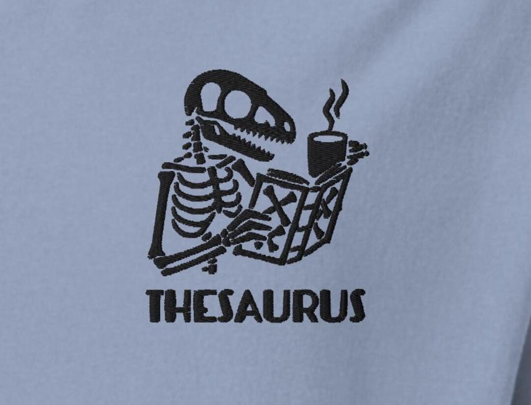 Women’s Thesaurus Fossil Shirt – Black Embroidery on Light Tee ...