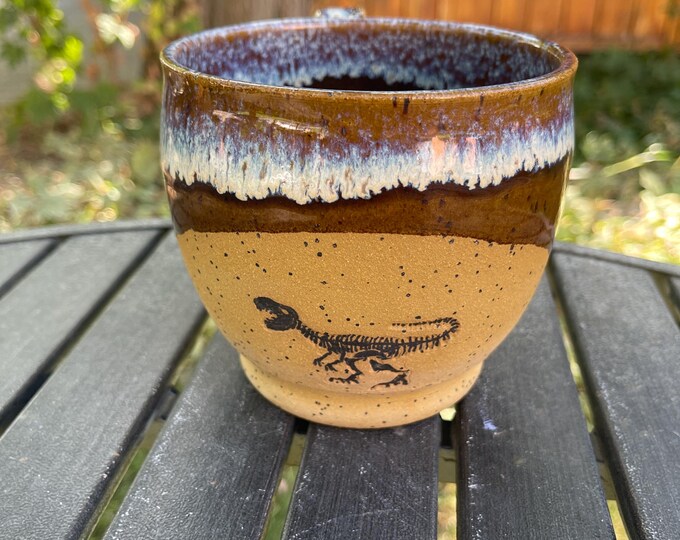 Large 20 Oz T. Rex Dinosaur Fossil Mug – Handmade Pottery Stoneware ...