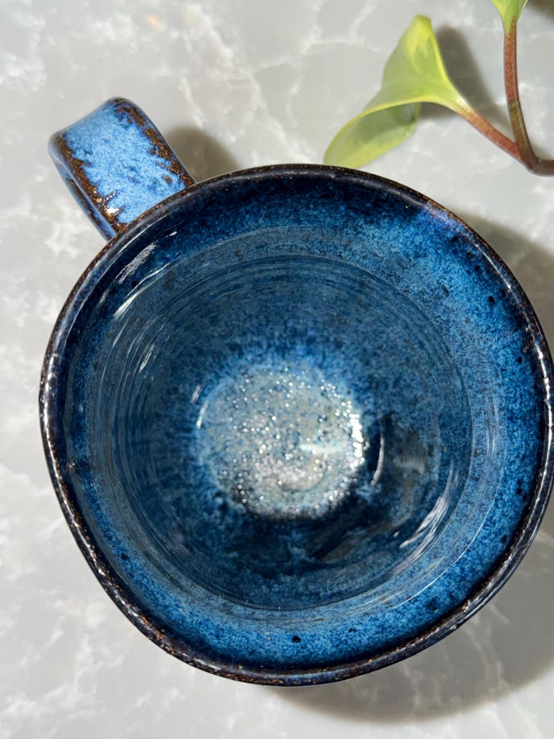 Handmade 16 Oz Raptor Fossil Mug – Blue & Red Stoneware Coffee Cup ...