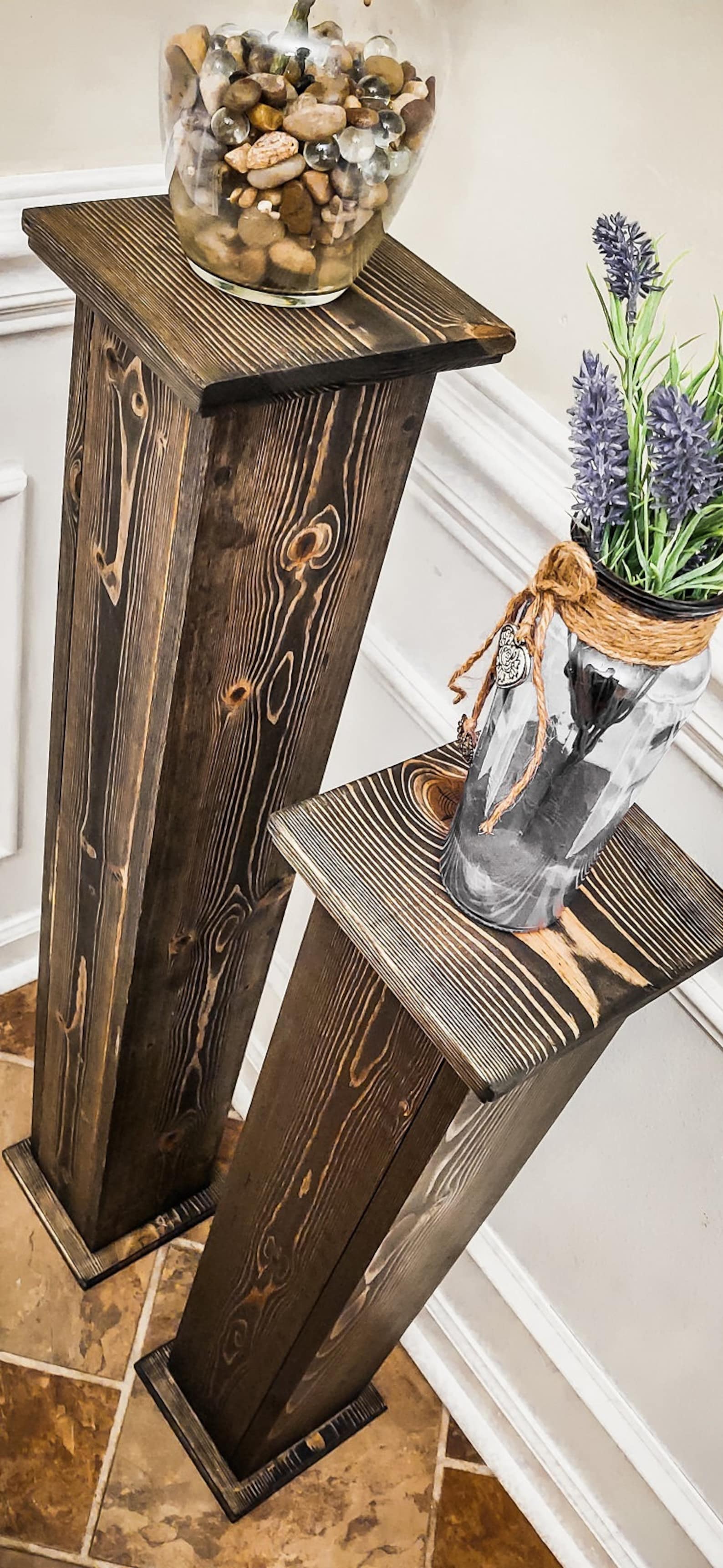 Pair of Handmade Rustic Wood Columns - Etsy