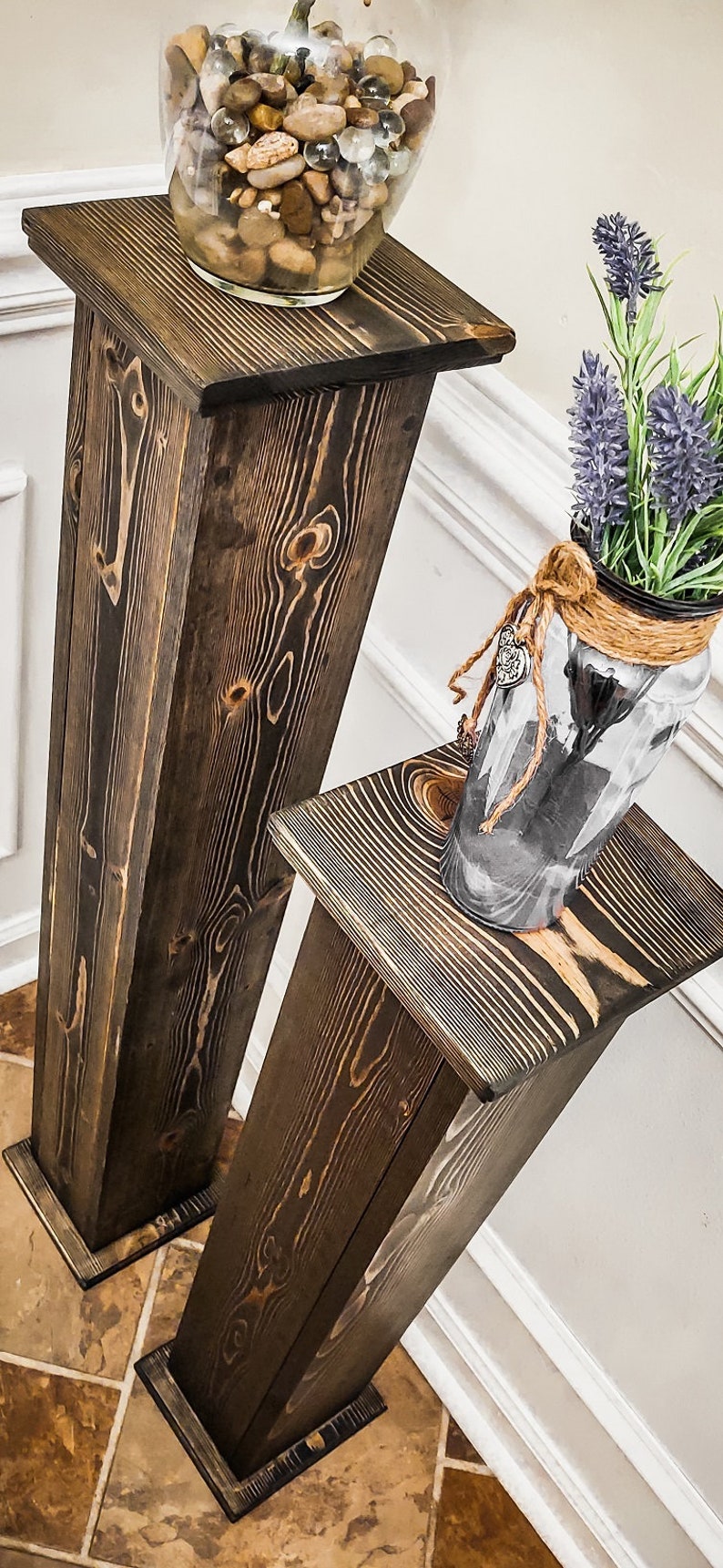 Pair of Handmade Rustic Wood Columns - Etsy