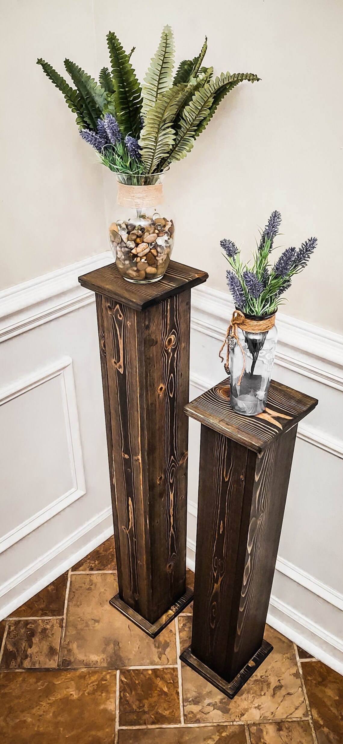 Pair of Handmade Rustic Wood Columns - Etsy